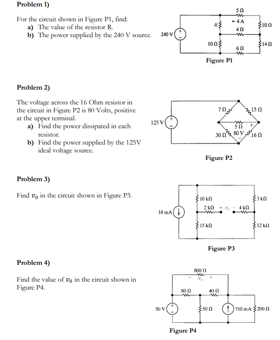 Solved For the circuit shown in Figure P1, find: a) The | Chegg.com