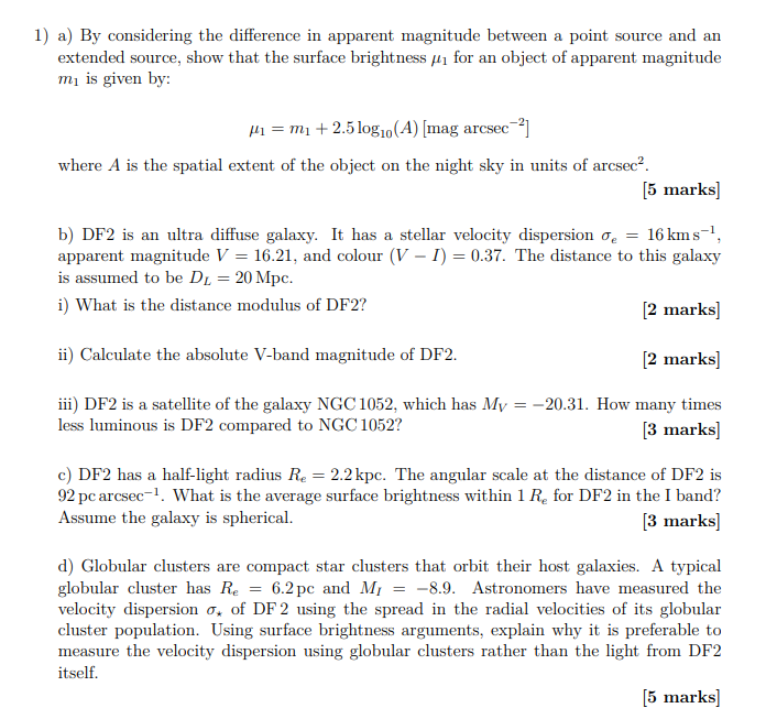 Solved 1) a) By considering the difference in apparent | Chegg.com