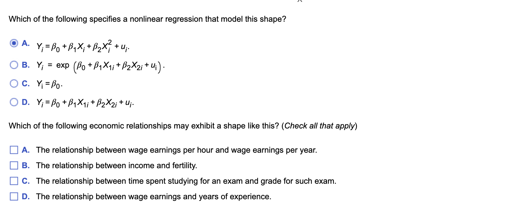 Solved Consider the following regression function to answer | Chegg.com