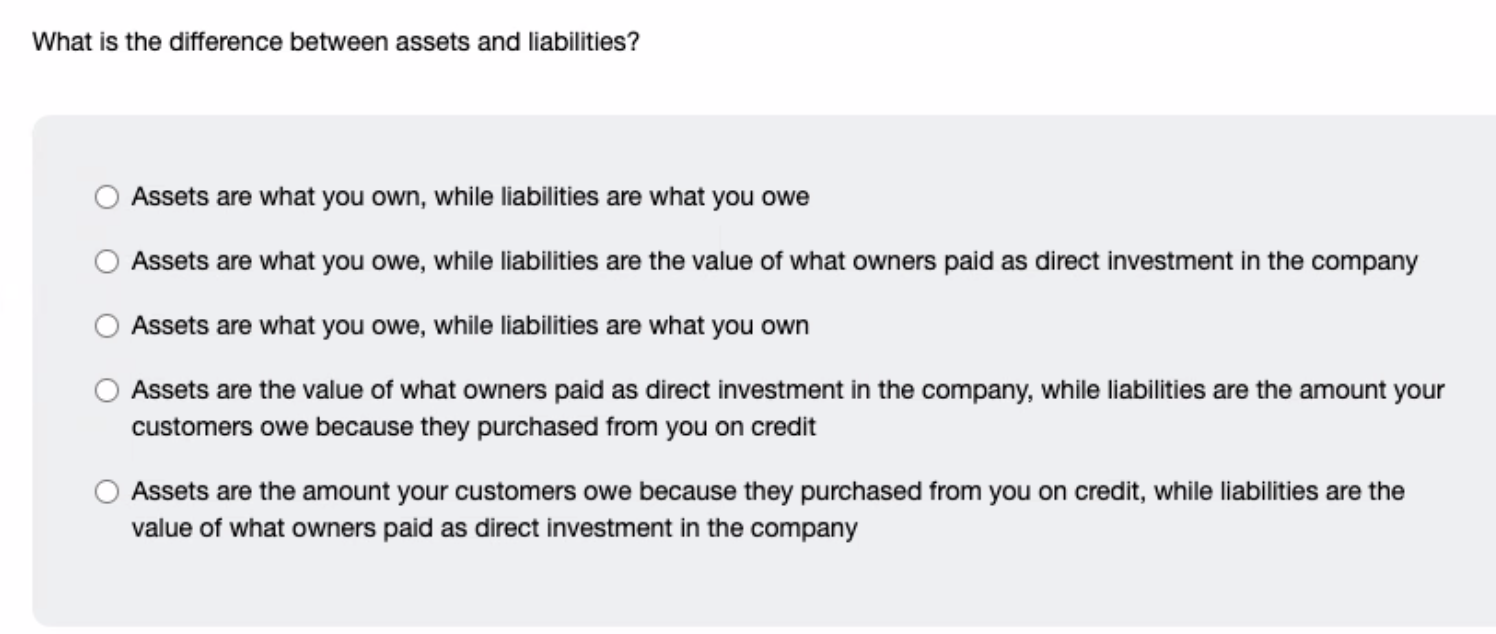 Solved What is the difference between assets and | Chegg.com