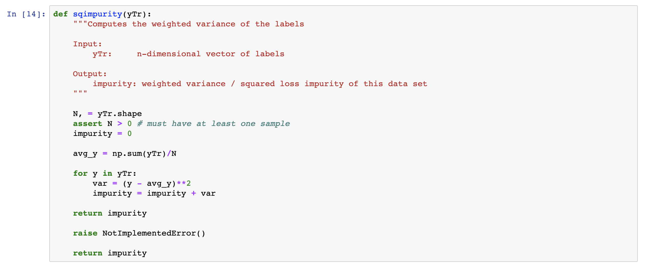 Solved Implement Regression Trees Part One: Implement | Chegg.com