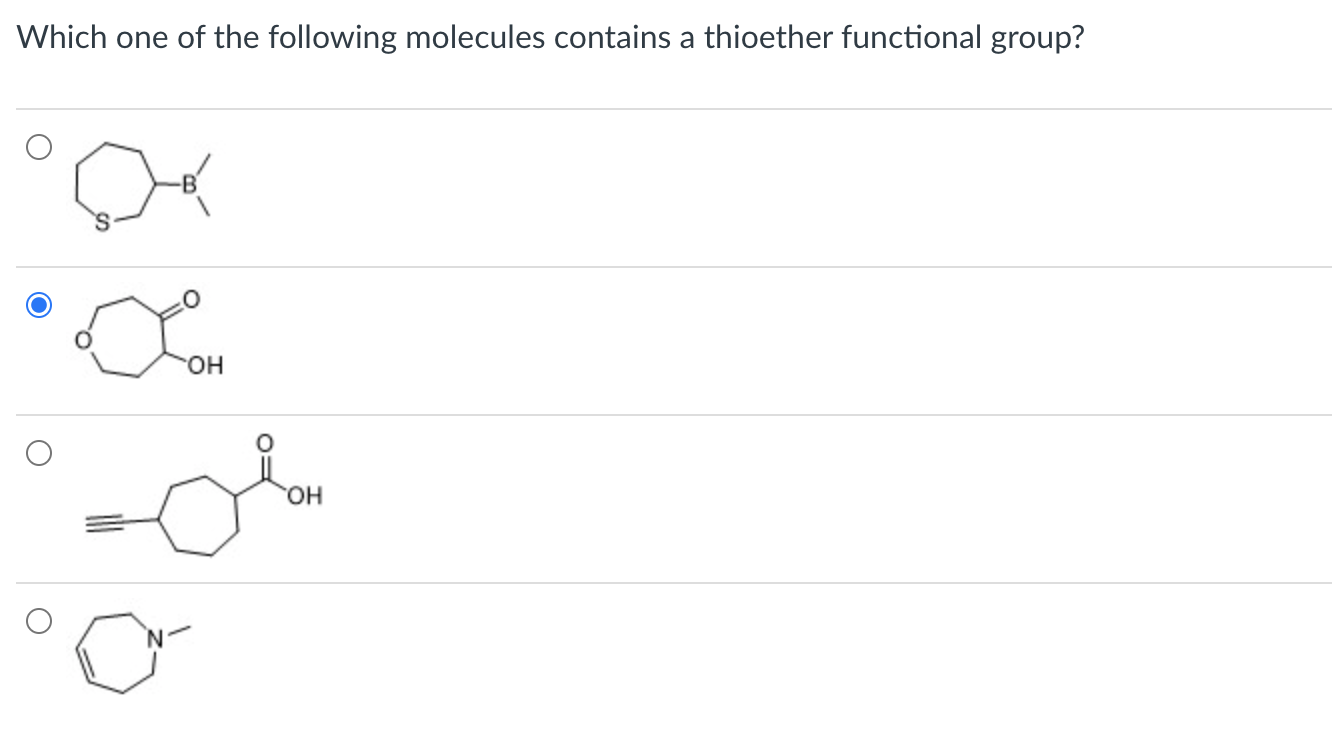 Solved Which one of the following molecules contains a | Chegg.com