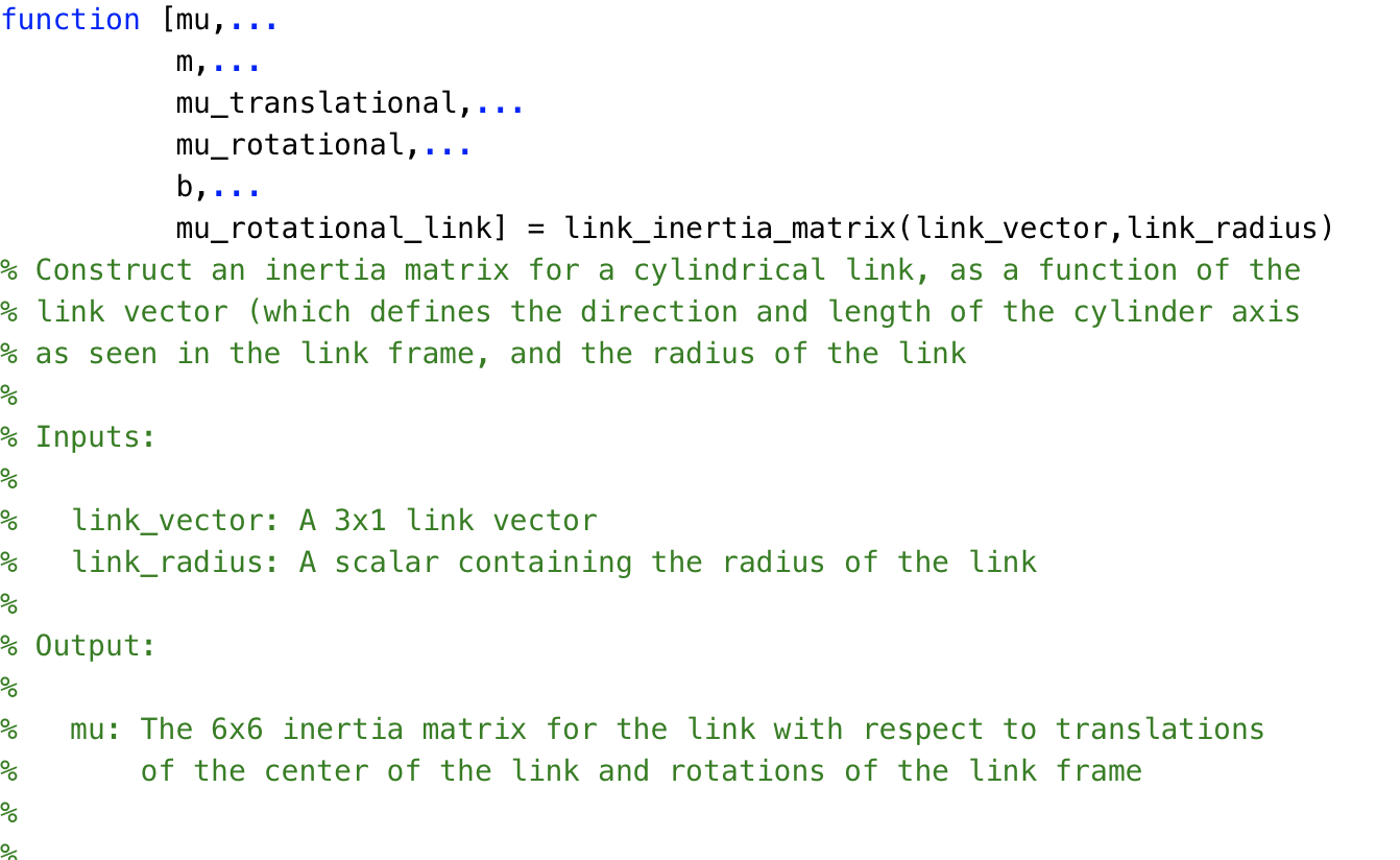 Solved = function [mu, ... m, ::. mu_translational,... | Chegg.com