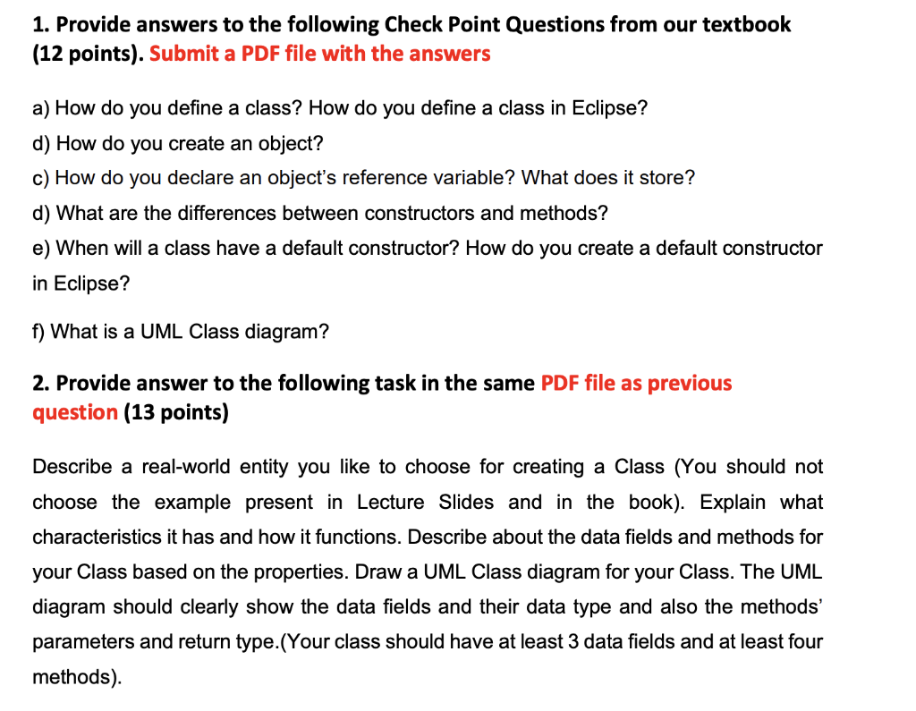 Solved 1. Provide answers to the following Check Point | Chegg.com