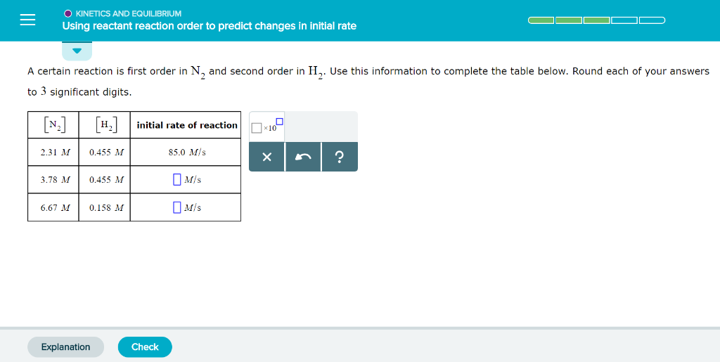 Solved KINETICS AND EQUILIBRIUM Using reactant reaction | Chegg.com
