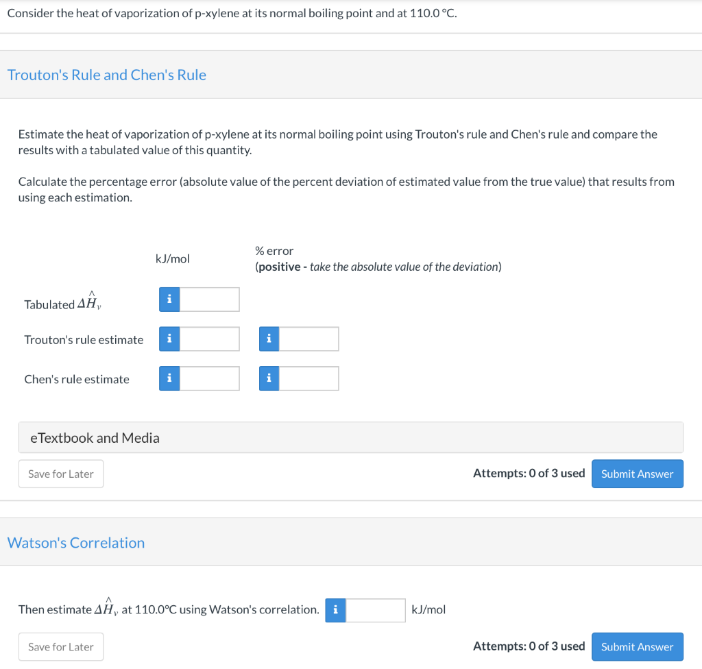 Solved Consider the heat of vaporization of p-xylene at its | Chegg.com