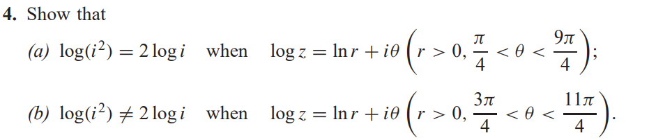 Solved Answer each part: (a) ﻿Show that ﻿ log i^2!= 2 | Chegg.com