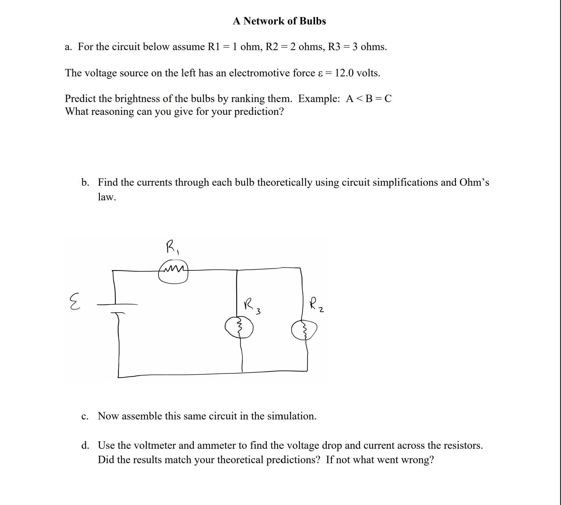 Solved a. For the circuit below assume \\( \\mathrm{R} 1=1 | Chegg.com