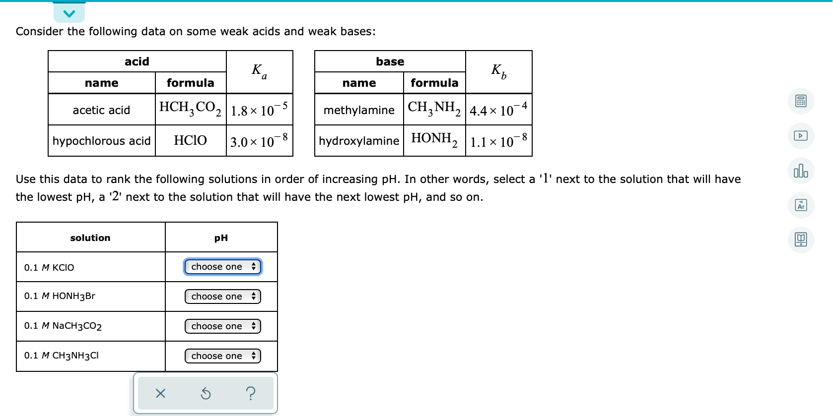 Solved Consider the following data on some weak acids and | Chegg.com