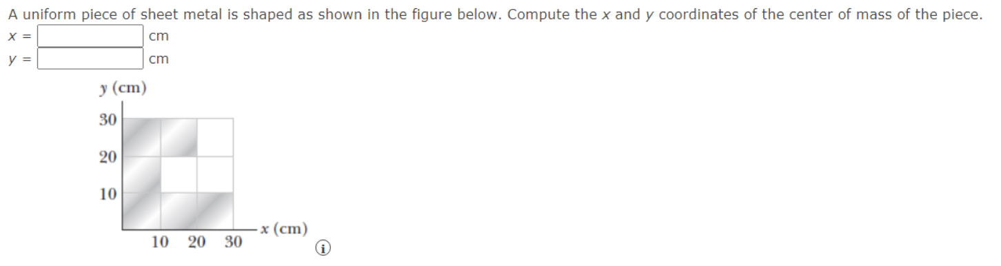 Solved A uniform piece of sheet metal is shaped as shown in | Chegg.com