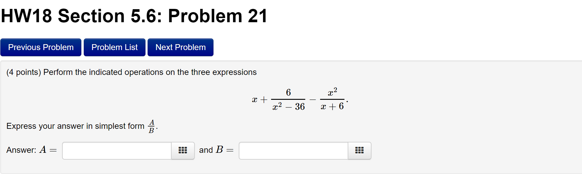 Solved HW18 Section 5.6: Problem 21 Previous Problem Problem | Chegg.com