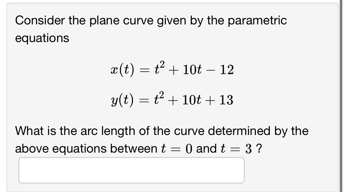 Solved Consider the plane curve given by the parametric | Chegg.com