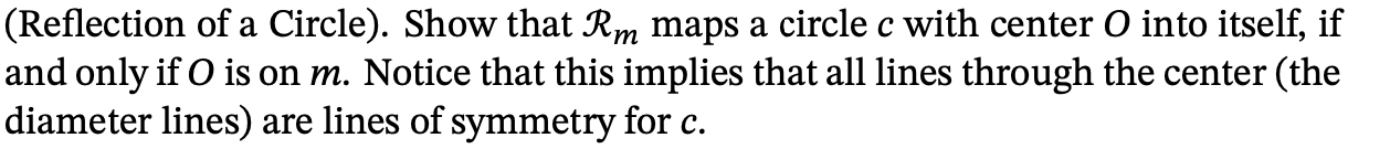 Solved (Reflection of a Circle). Show that Rm maps a circle | Chegg.com