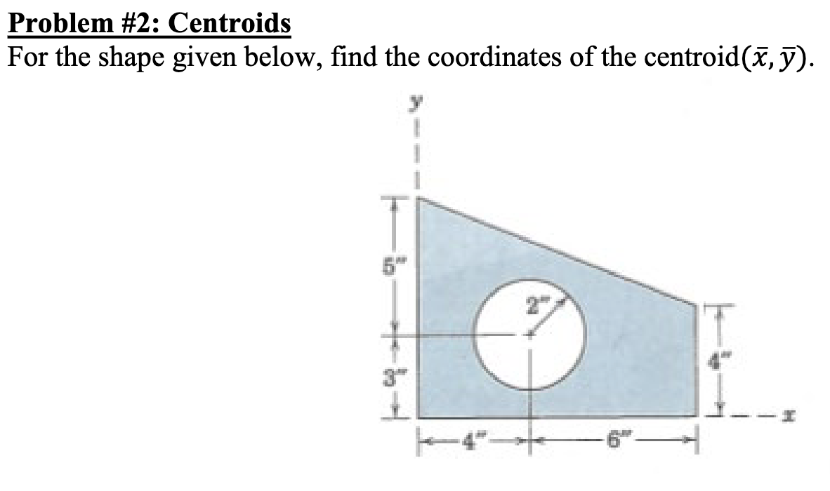 Solved Problem #2: Centroids For the shape given below, find | Chegg.com