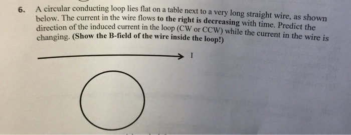 Solved A circular conducting loop lies flat on a table next | Chegg.com