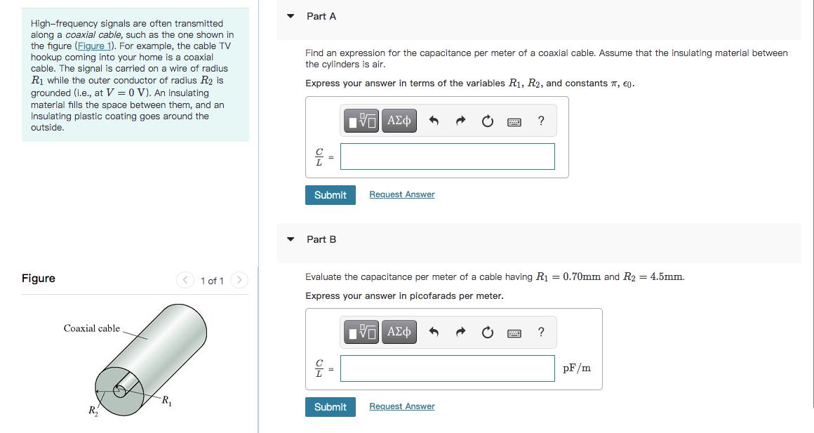 Solved High-frequency signals are often transmitted along a | Chegg.com