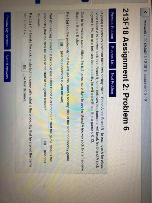 Solved webwork/ 12018stat213/213f18 assignment 216 213F18 | Chegg.com