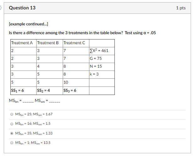 Solved Question 11 1 pts Is there a difference among the 3 | Chegg.com