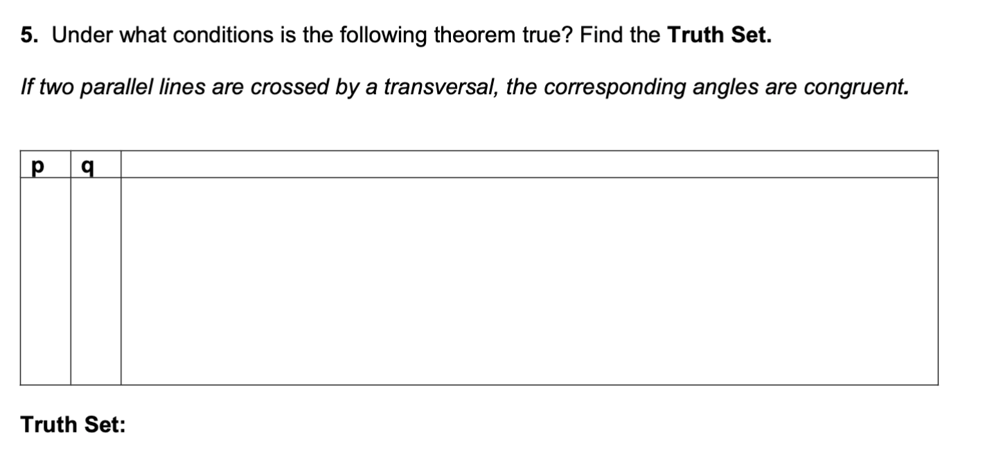 Solved Under what conditions is the following theorem true? | Chegg.com