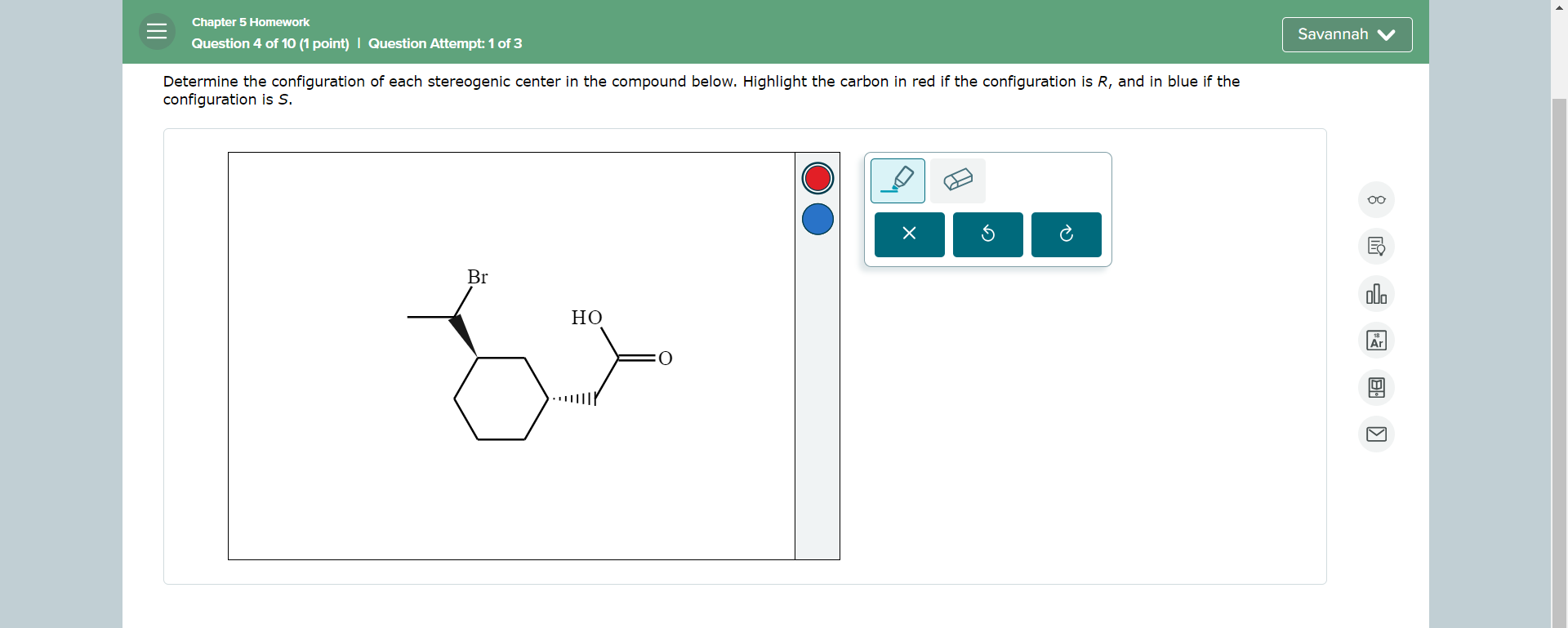 Solved Determine the configuration of each stereogenic | Chegg.com