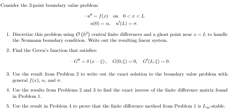 Solved Consider the 2-point boundary value problem: | Chegg.com