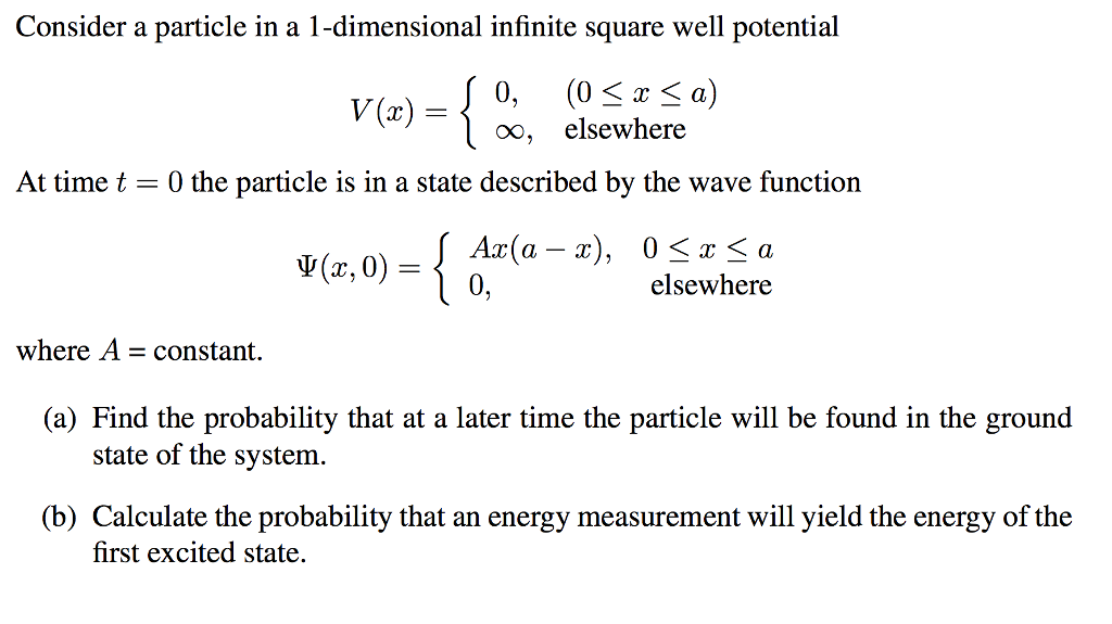 Solved Consider A Particle In A 1 Dimensional Infinite