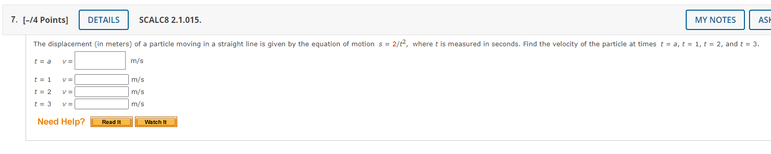 Solved [-/4 Points] SCALC8 2.1.015. | Chegg.com