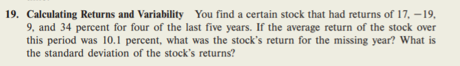 Solved 19. Calculating Returns and Variability You find a | Chegg.com