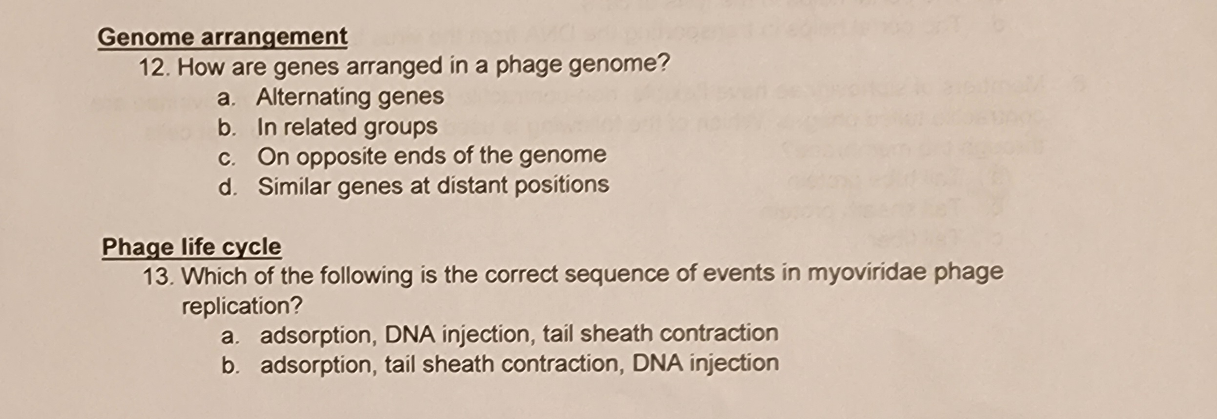 Solved Genome arrangement 12. How are genes arranged in a | Chegg.com