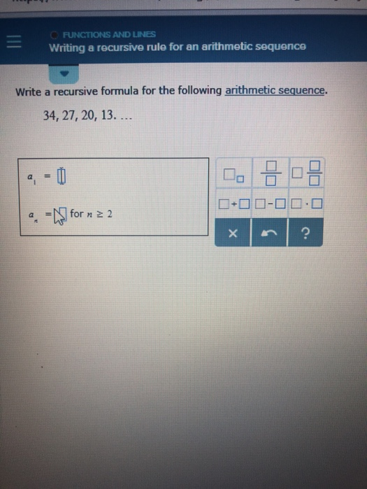 Solved FUNCTIONS AND LINES Writing A Recursive Rule For An Chegg