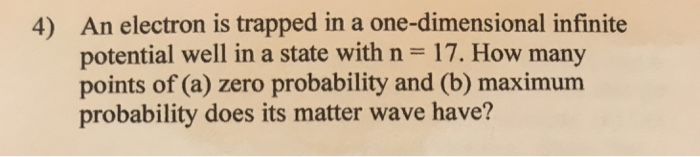Solved An Electron Is Trapped In A One Dimensional Infinite