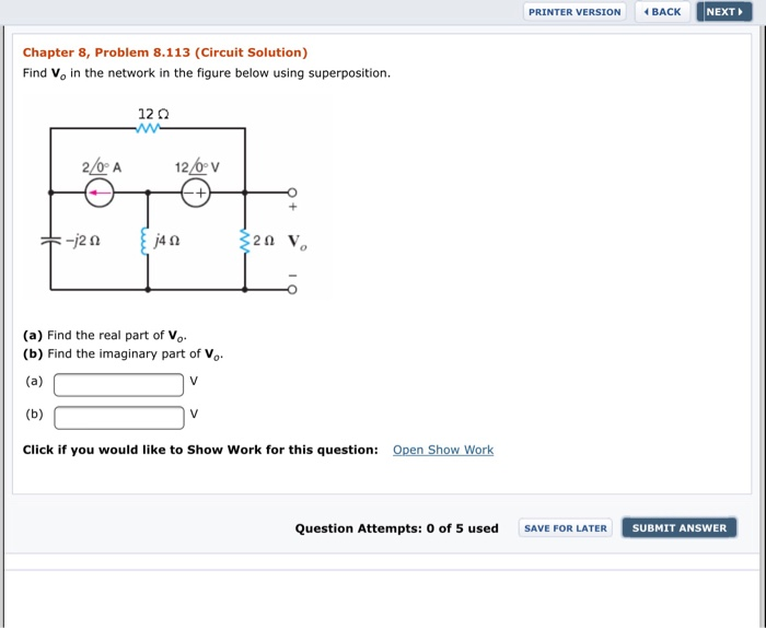 Solved PRINTER VERSION BACK NEXT Chapter 8, Problem 8.113 | Chegg.com