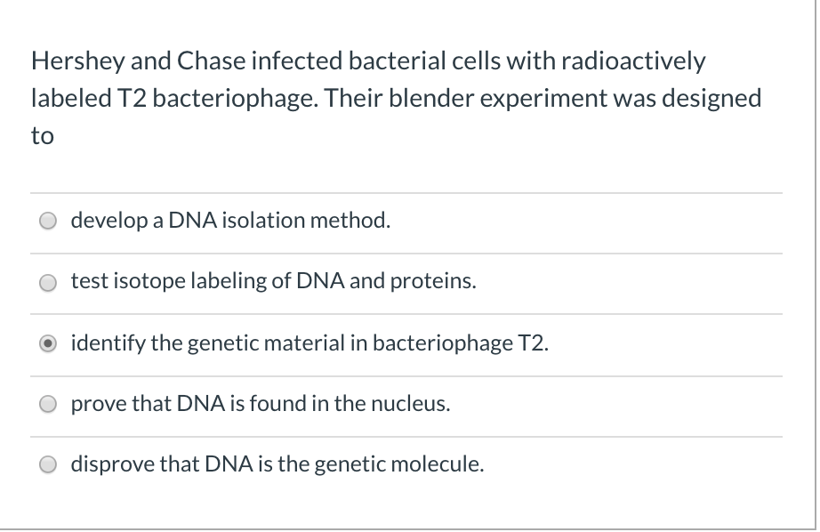 Solved Hershey and Chase infected bacterial cells with | Chegg.com