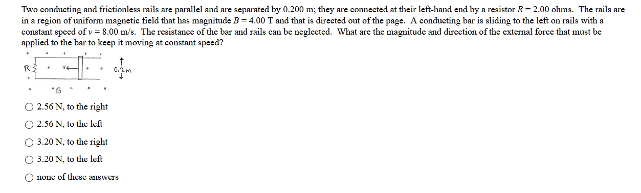 Solved Two conducting and frictionless rails are parallel | Chegg.com
