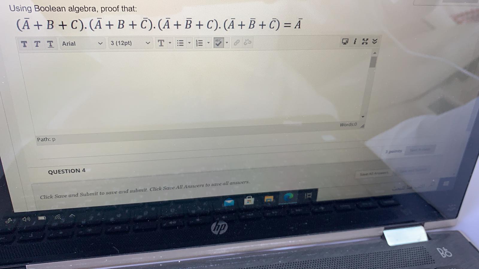 Solved Using Boolean algebra, proof that: (Ā + B+C).(Ā+B+)(+ | Chegg.com