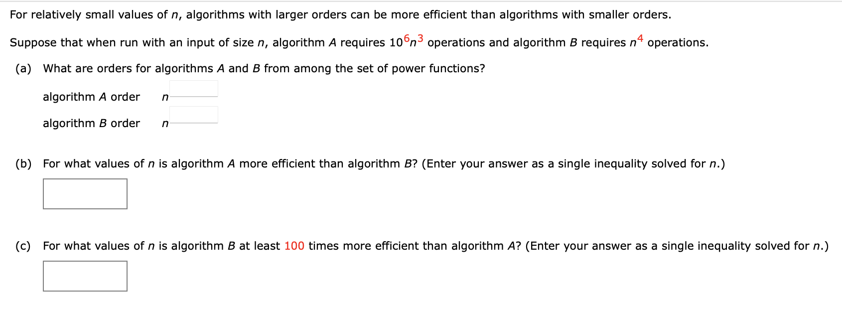 Solved For relatively small values of n, algorithms with | Chegg.com Solved For relatively small values of n, algorithms with | Chegg.com