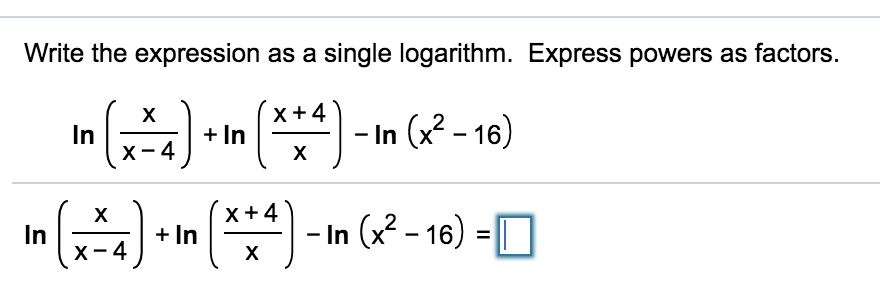 Solved Write The Expression As A Single Logarithm Express 