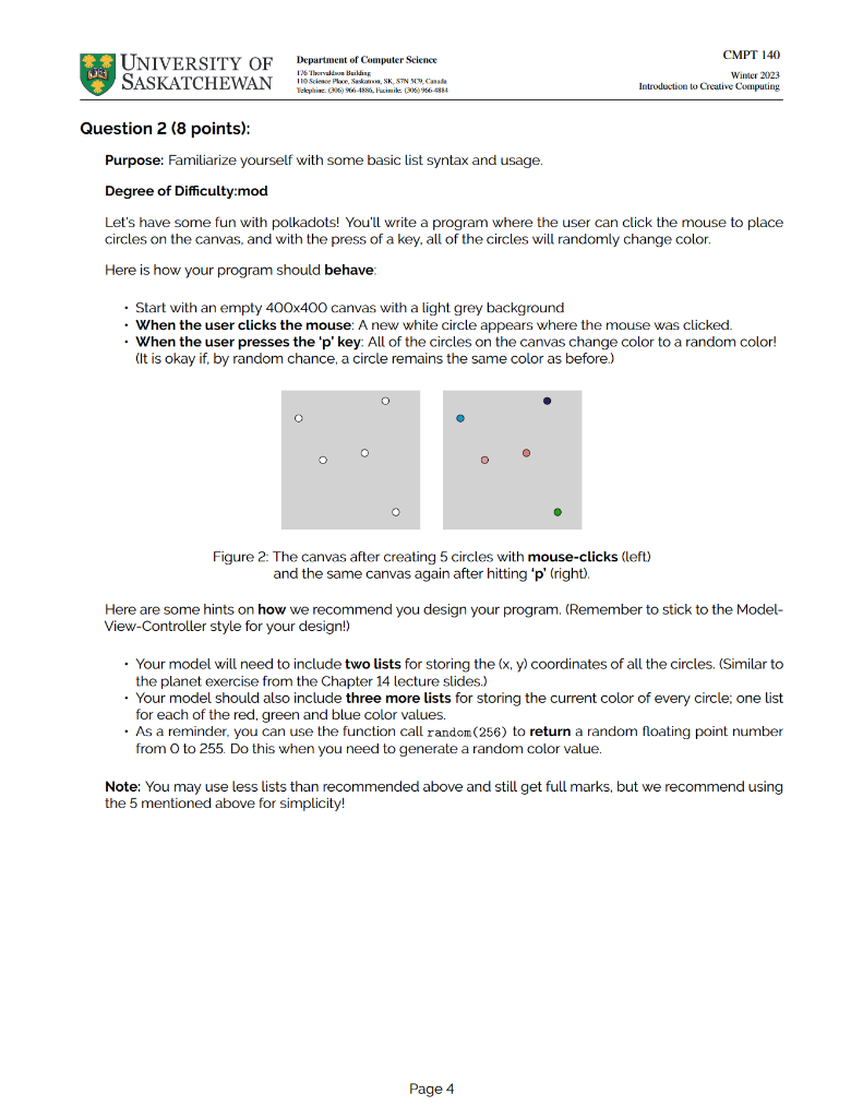 Solved Question 2 ( 8 points): Purpose: Familiarize yourself | Chegg.com