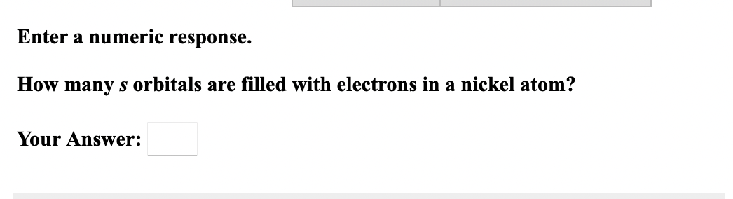 Solved Enter a numeric response. How many s orbitals are | Chegg.com