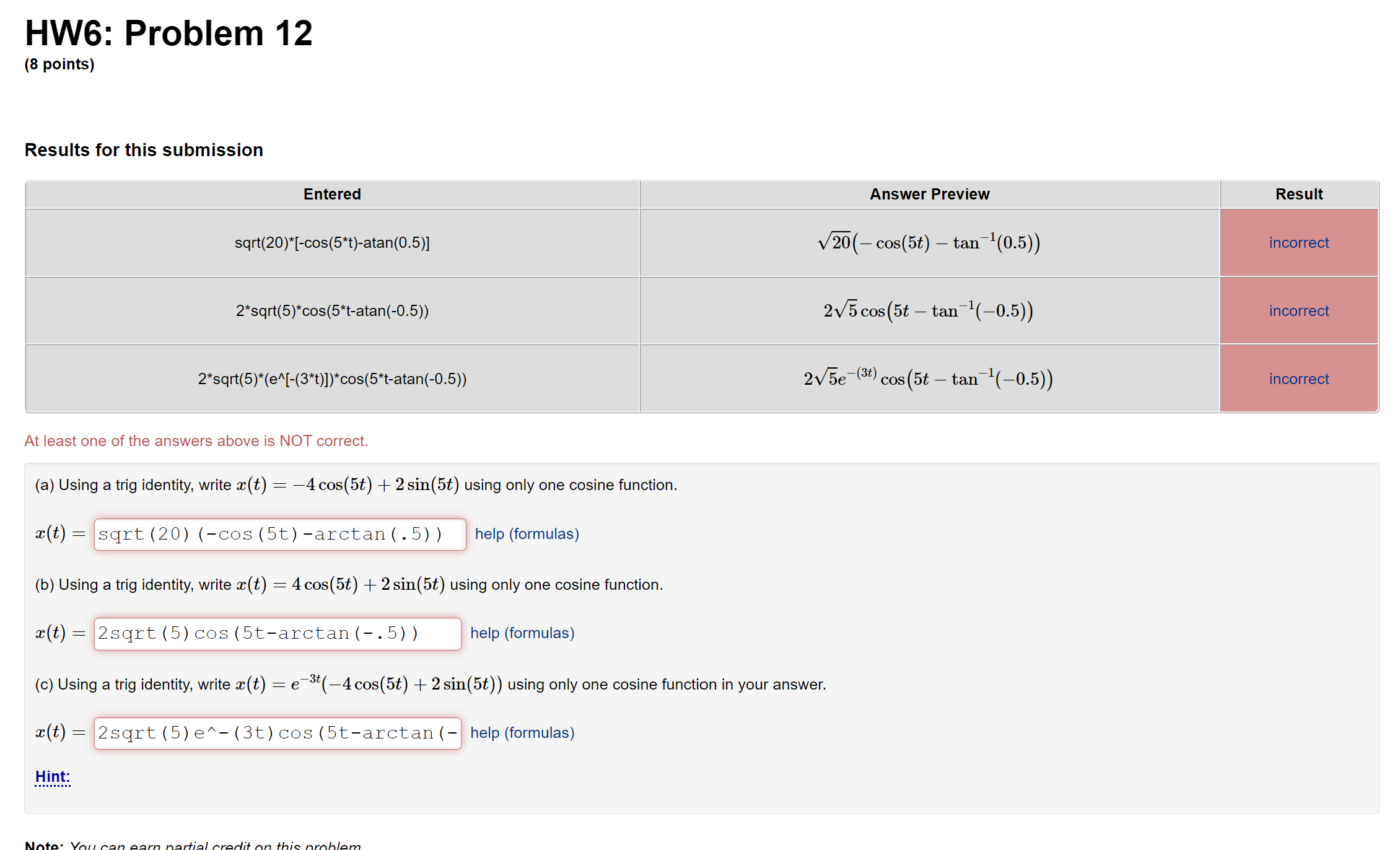 HW6: Problem 12 (8 points) Results for this | Chegg.com