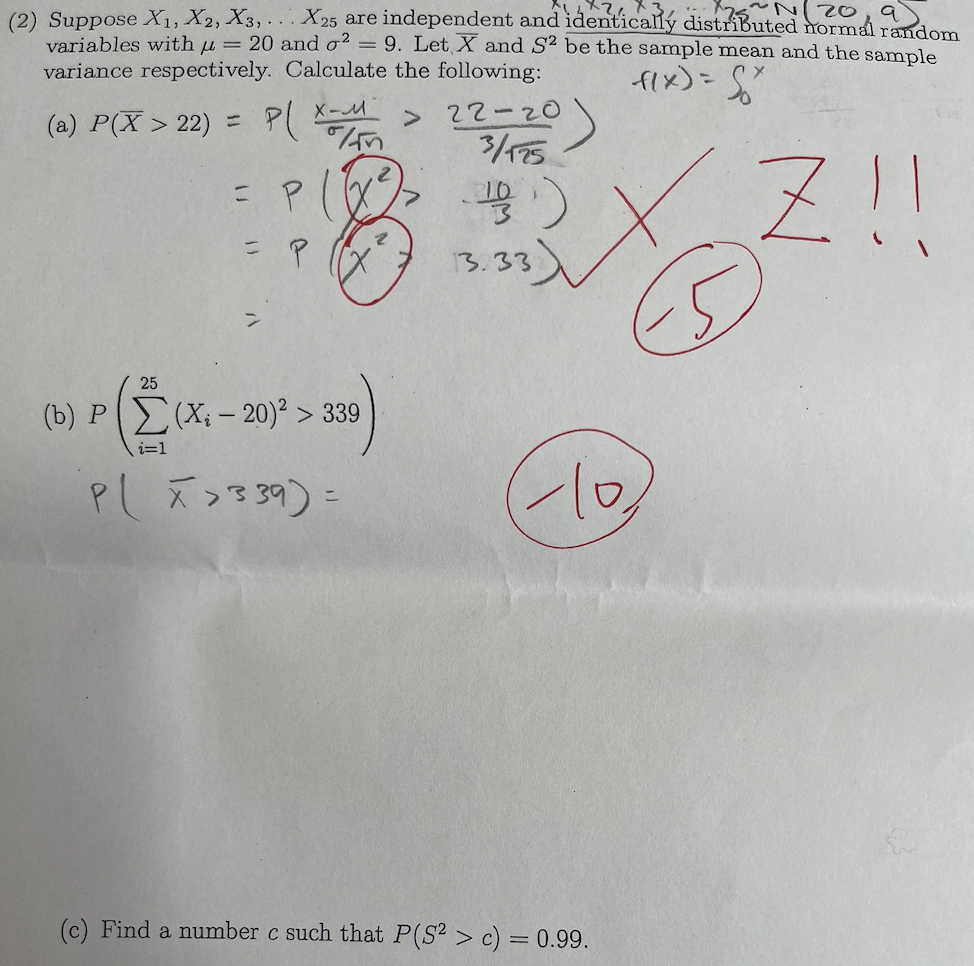 Solved 2) Suppose X1,X2,X3,…X25 are independent and | Chegg.com