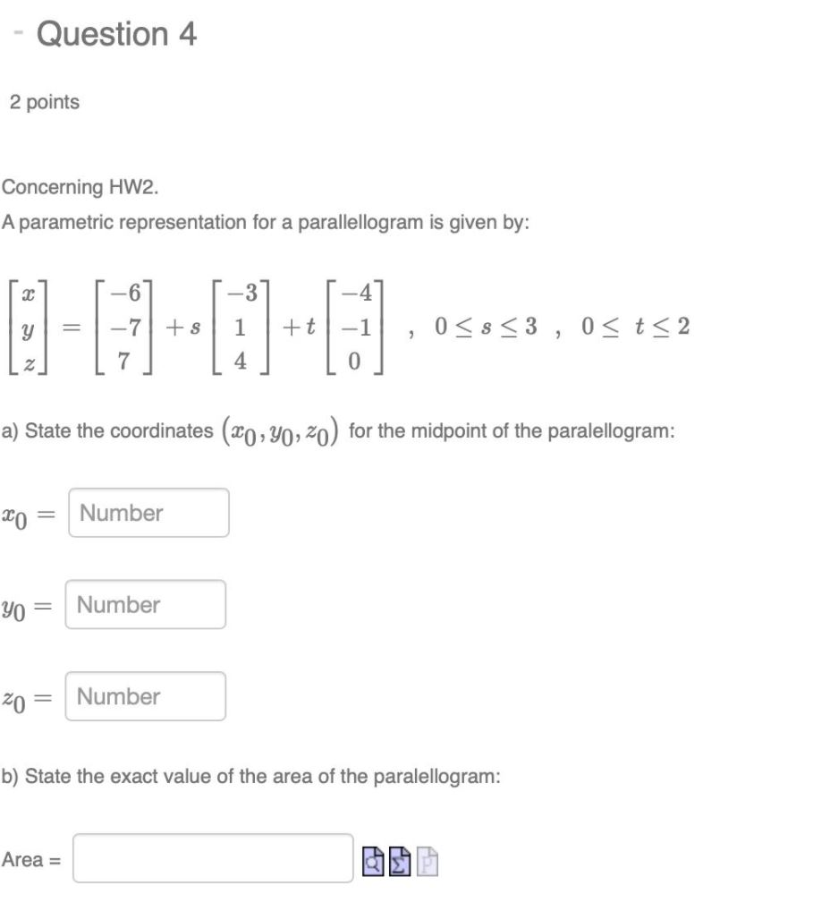 Solved Question 4 2 points Concerning HW2. A parametric | Chegg.com