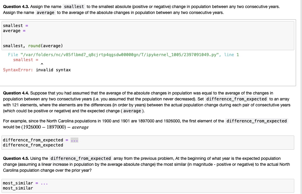 Solved …(118 rows omitted) The name population is assigned | Chegg.com
