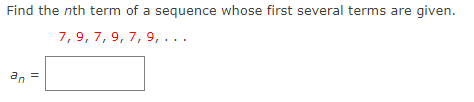 Solved Find the nth term of a sequence whose first several | Chegg.com