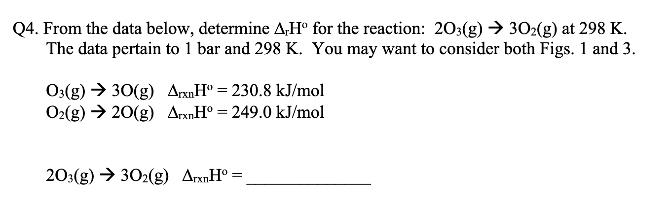Solved Figure 3Q4. From the data below, determine ΔrH∘ for | Chegg.com