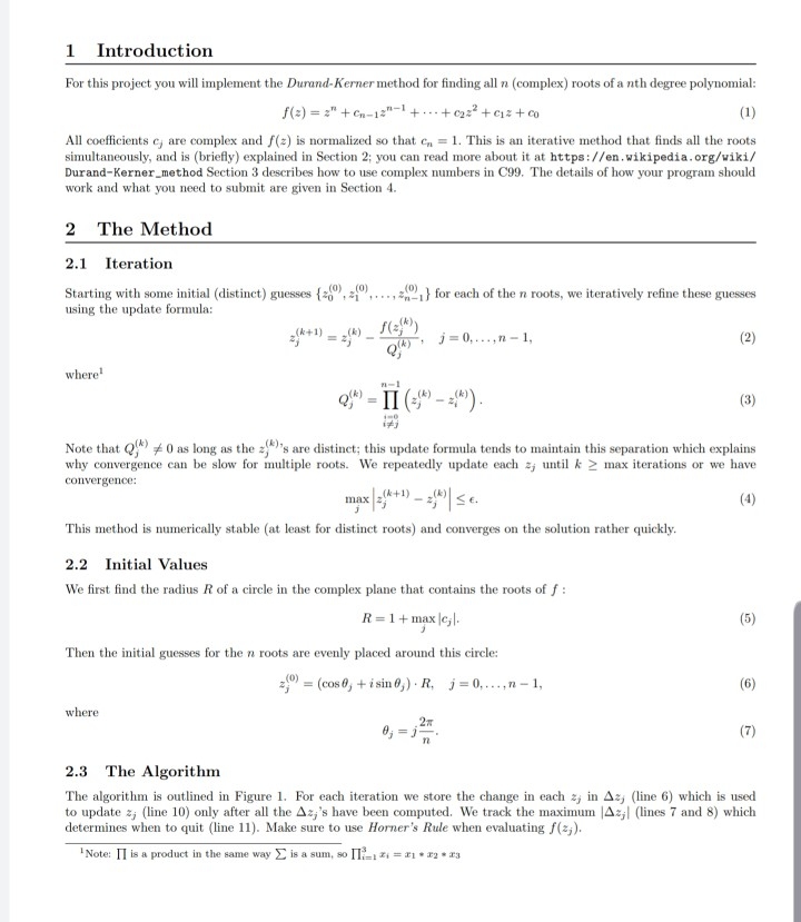 1 Introduction For this project you will implement | Chegg.com