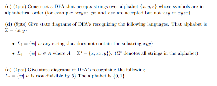 Solved alphabetical order (for example: xxyzz,yz and xzz are | Chegg.com