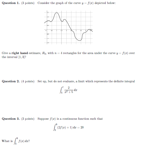Solved Question 1. (3 points) Consider the graph of the | Chegg.com