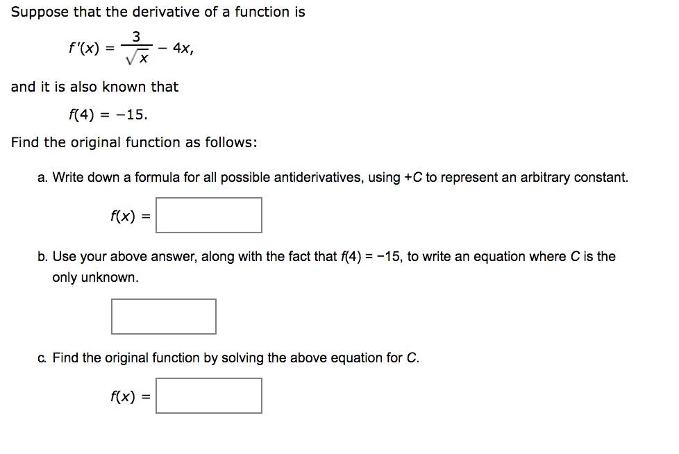 Solved Suppose that the derivative of a function is 3 f'(x) | Chegg.com
