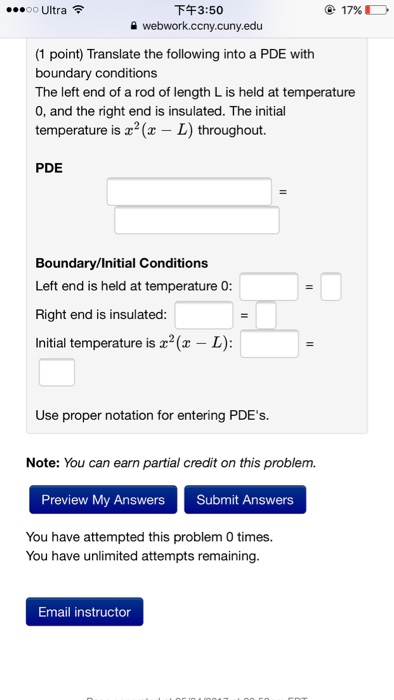 Solved Translate the following into a PDE with boundary | Chegg.com